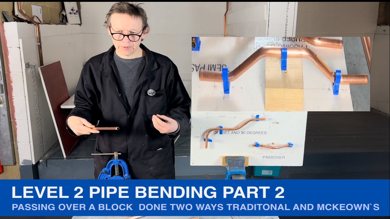 Level 2 copper pipe bending part 2- passing over a block - done 2 ways. - YouTube