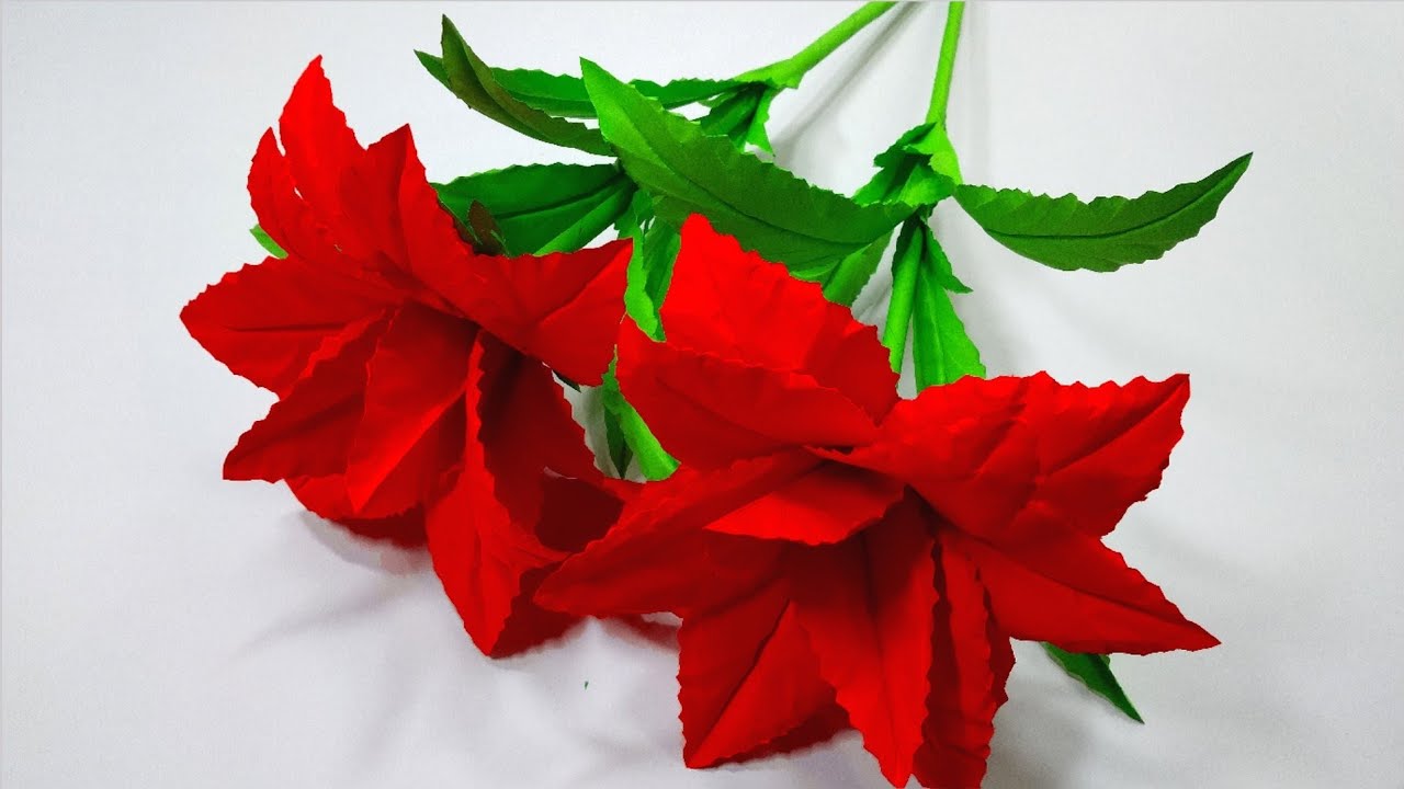 how to make beautiful paper flowers /beautiful flower making idea ...