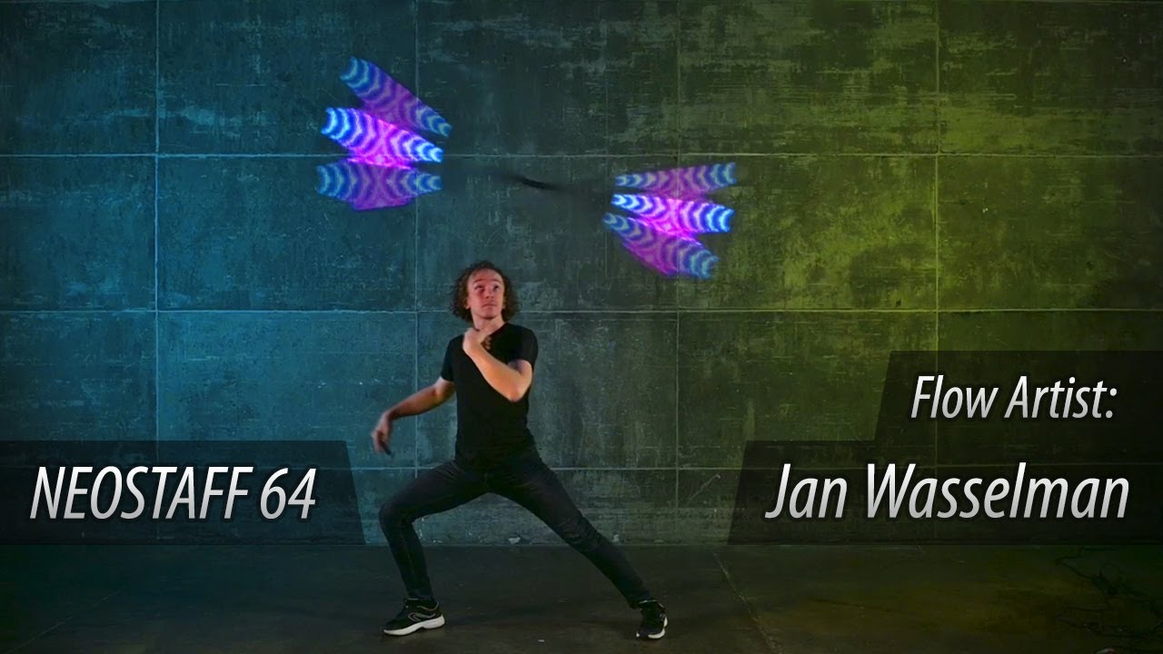 Led staff spinning, flow & tricks with amazing staff / NeoStaff 64 ...
