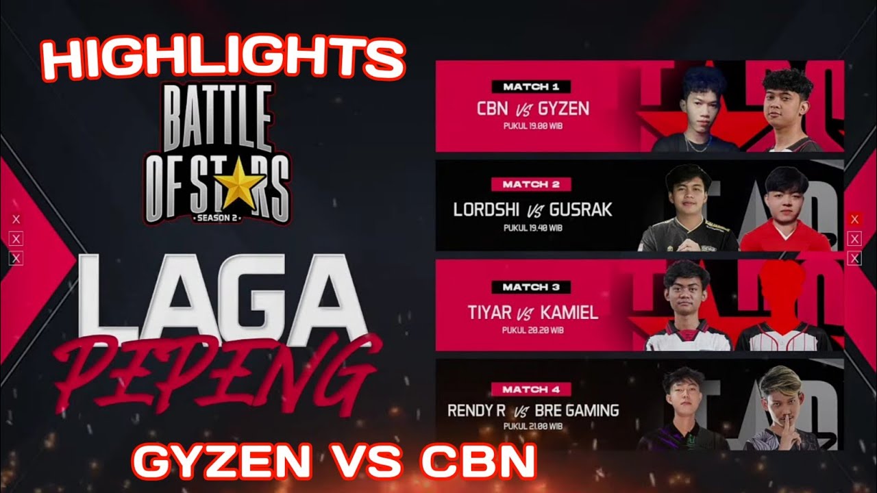 HIGHLIGHTS QUARTER FINAL LAGA BATLE OF STARS PEPENG GYZEN VS CBN ...