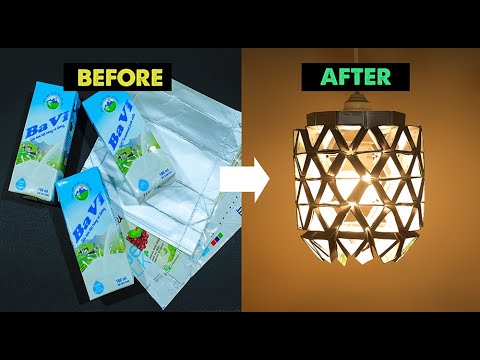How to make lampshades from milk cartons - YouTube