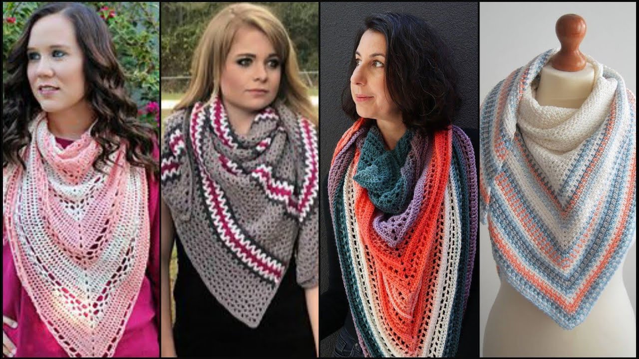 30+ stylish and stunning crochet v shape scarf designs for girls and ...