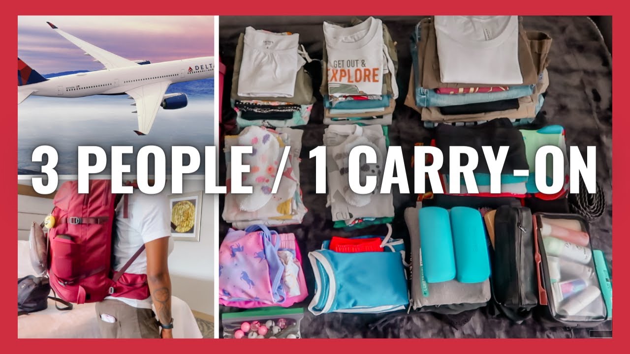 TRAVEL TIPS: 3 PEOPLE with 1 CARRY-ON / SINGLE MOM OF 2 - YouTube