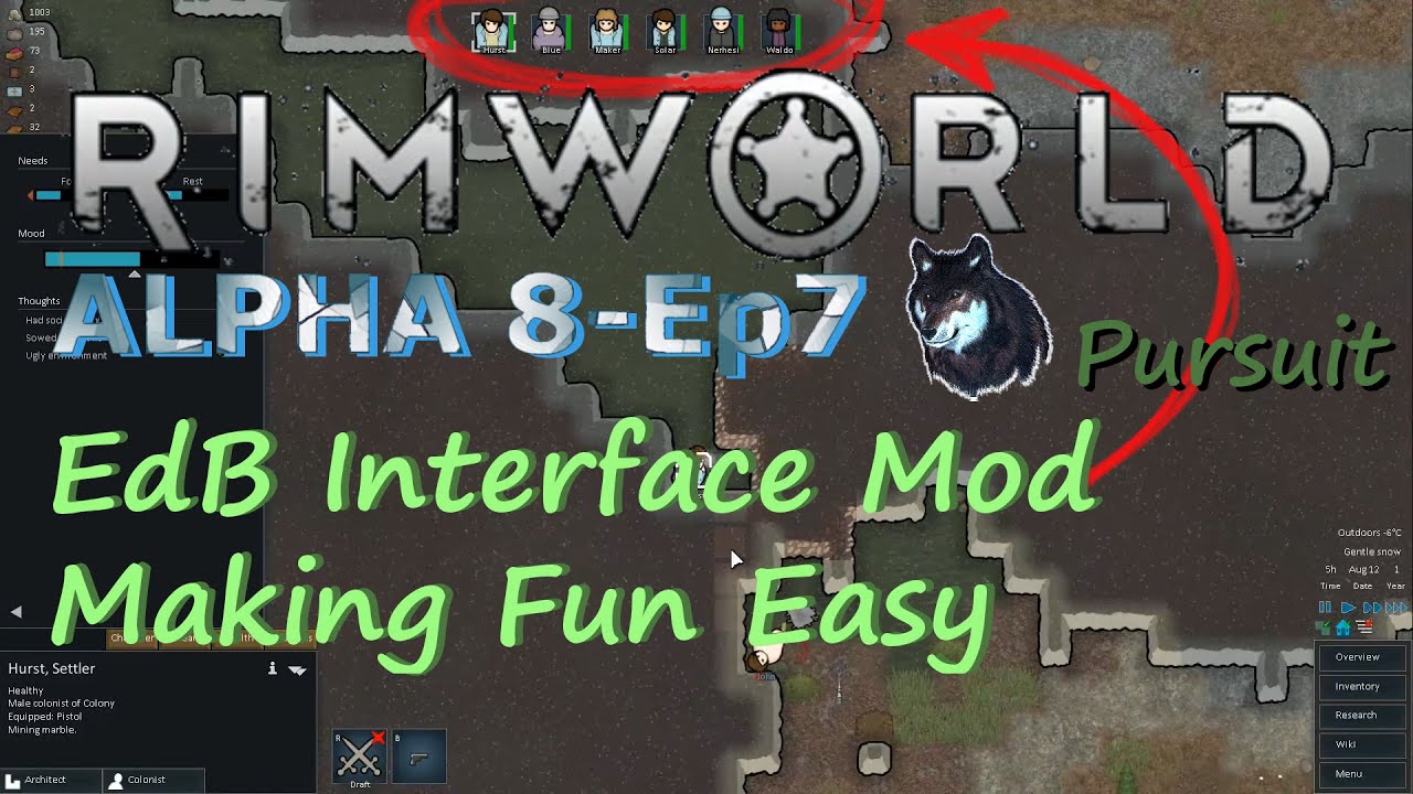 RimWorld Alpha 8-Ep7 EdB Interface Mod, Making Fun Easy - YouTube