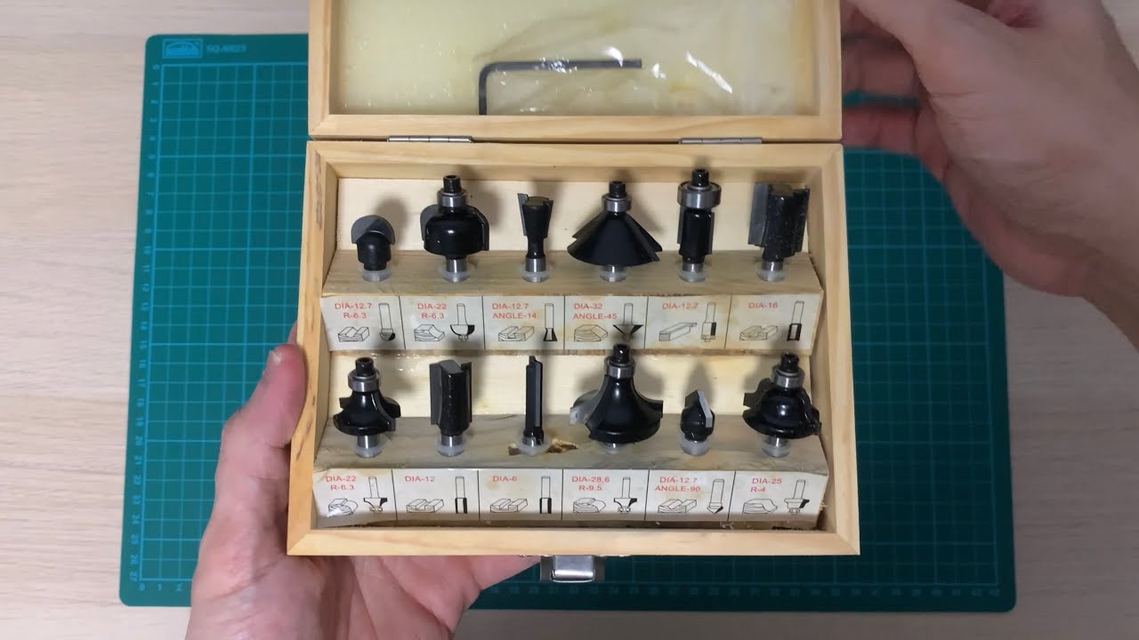 Tolsen 75680 12 PCs Carbide Router Bits Set unboxing - YouTube