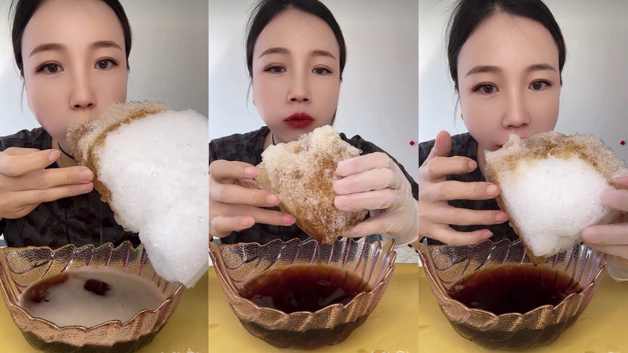 Crunchy shaved refrozen ice chunk with coke (new) - YouTube