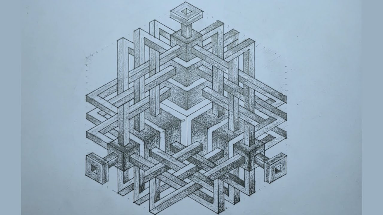 How to Draw The Impossible Pattern #20 & Optical Illusion - YouTube