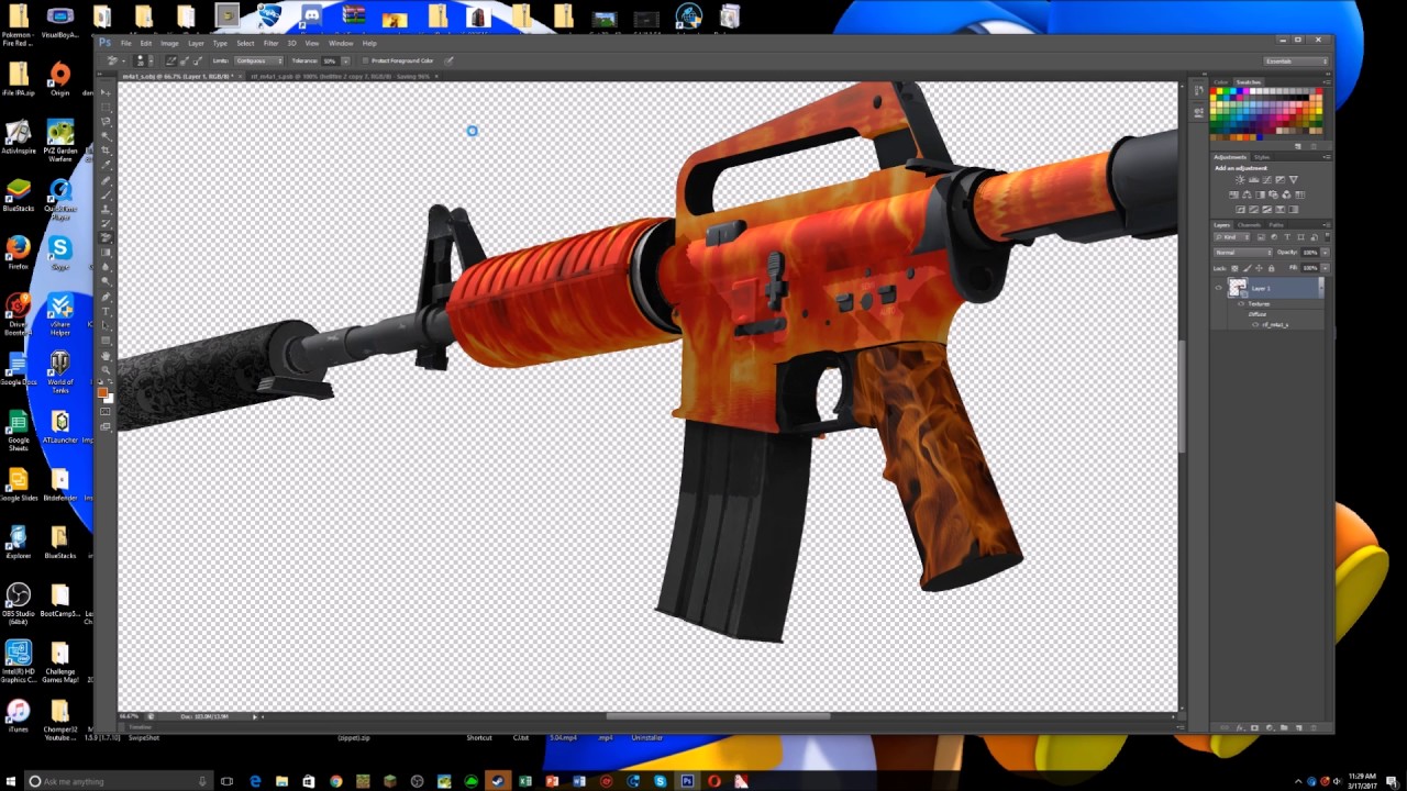 M4A1-S Hellfire Creation (Timelapse Video) - YouTube