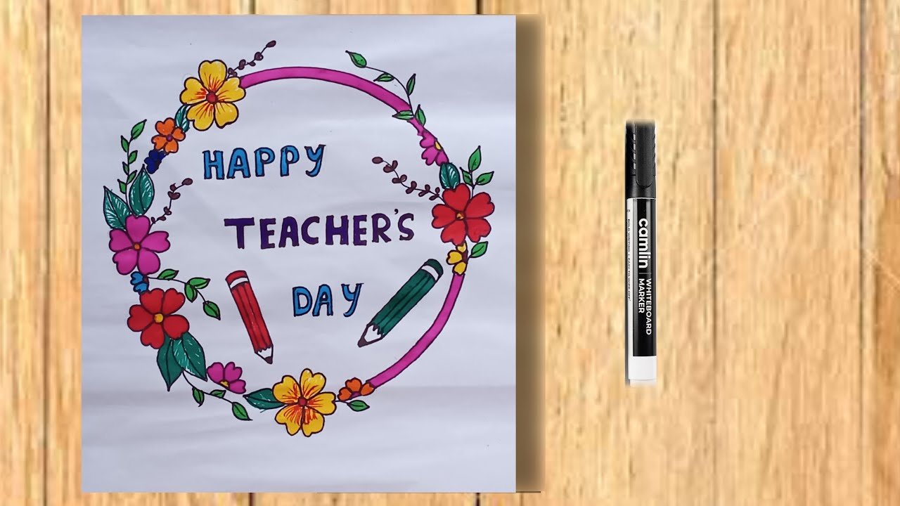 Teacher's day poster drawing||Easy poster drawing||The Artist Zone ...