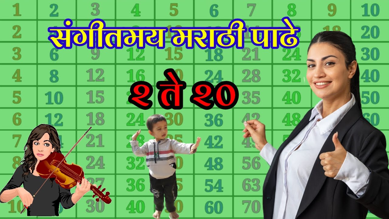 २ ते २० मराठी संगीतमय पाढे. Times table 2 to 20 in marathi. - YouTube