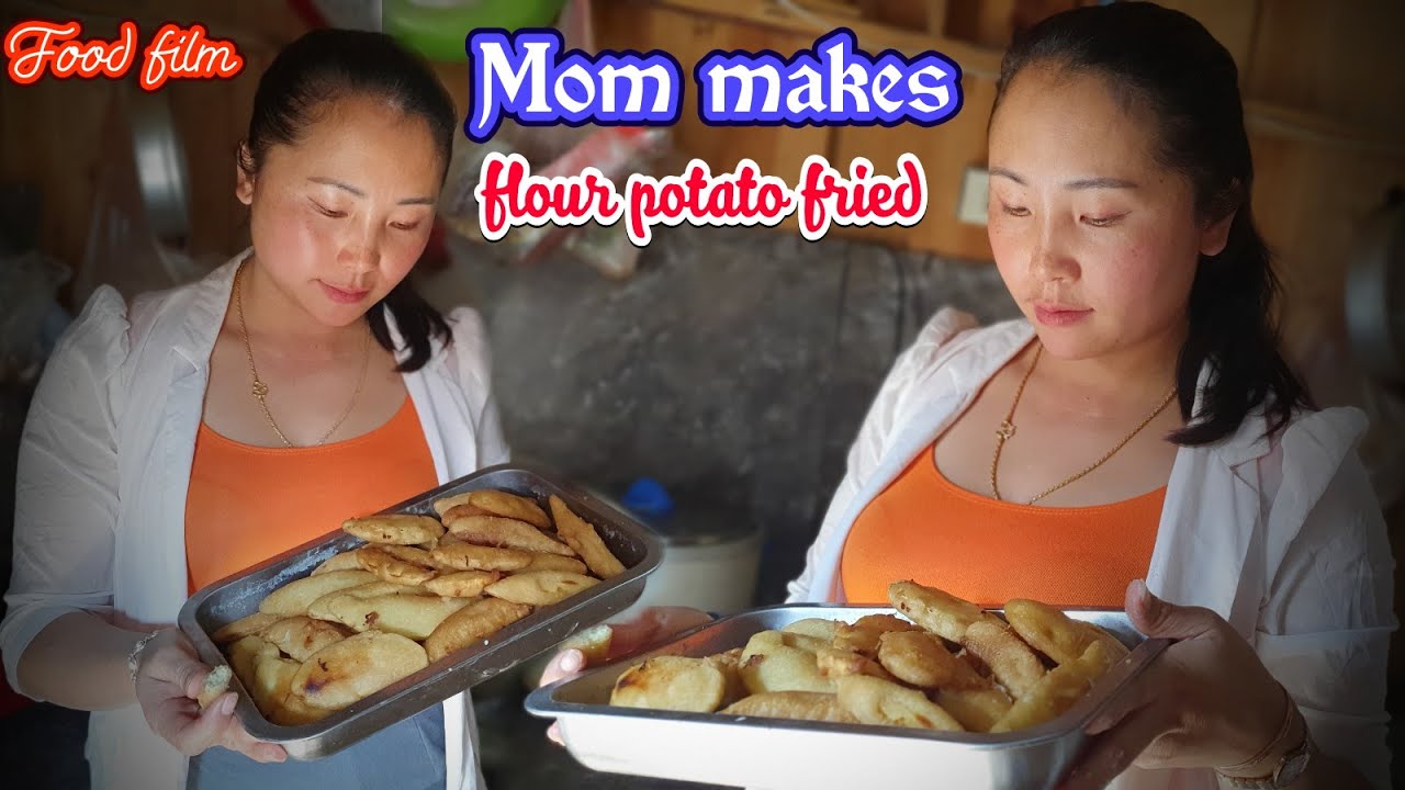 Mom makes flour potato fried - YouTube