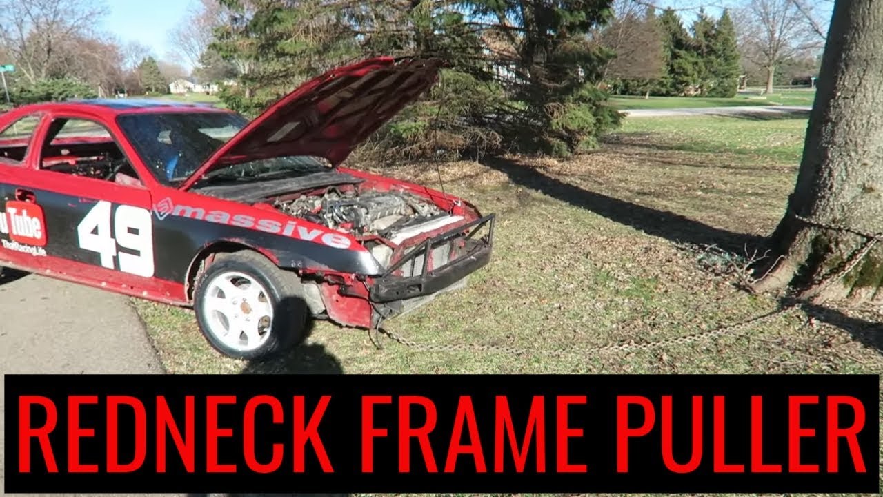 Crazy CHEAP Racecar // Redneck frame rack. Race 2 prep. - YouTube