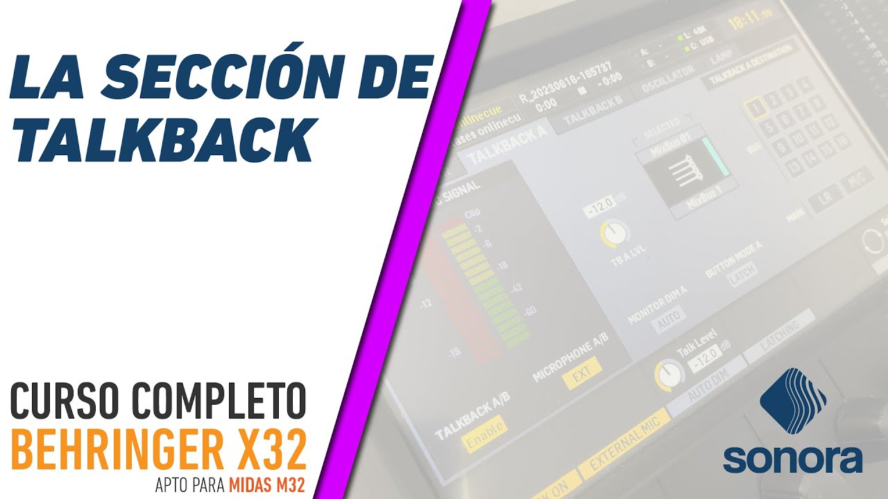 Curso completo de Behringer X32 - Lección 30. La sección de talkback ...