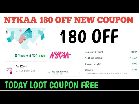 nykaa 180 off new coupon || nykaa coupon code today - YouTube
