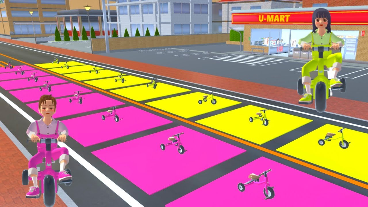 YUTA VS MIO COLLECT TRICYCLE - SAKURA SCHOOL SIMULATOR - YouTube