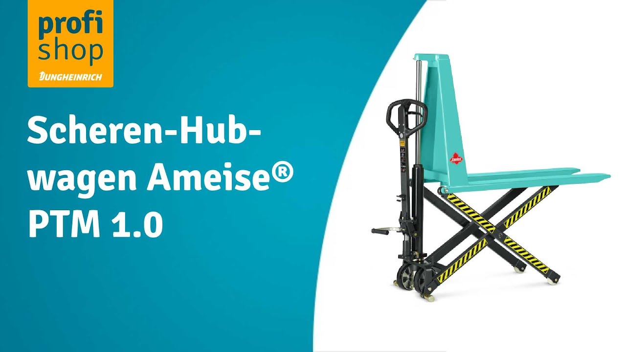 Scheren-Hubwagen Ameise® PTM 1.0 mit Schnellhub - YouTube