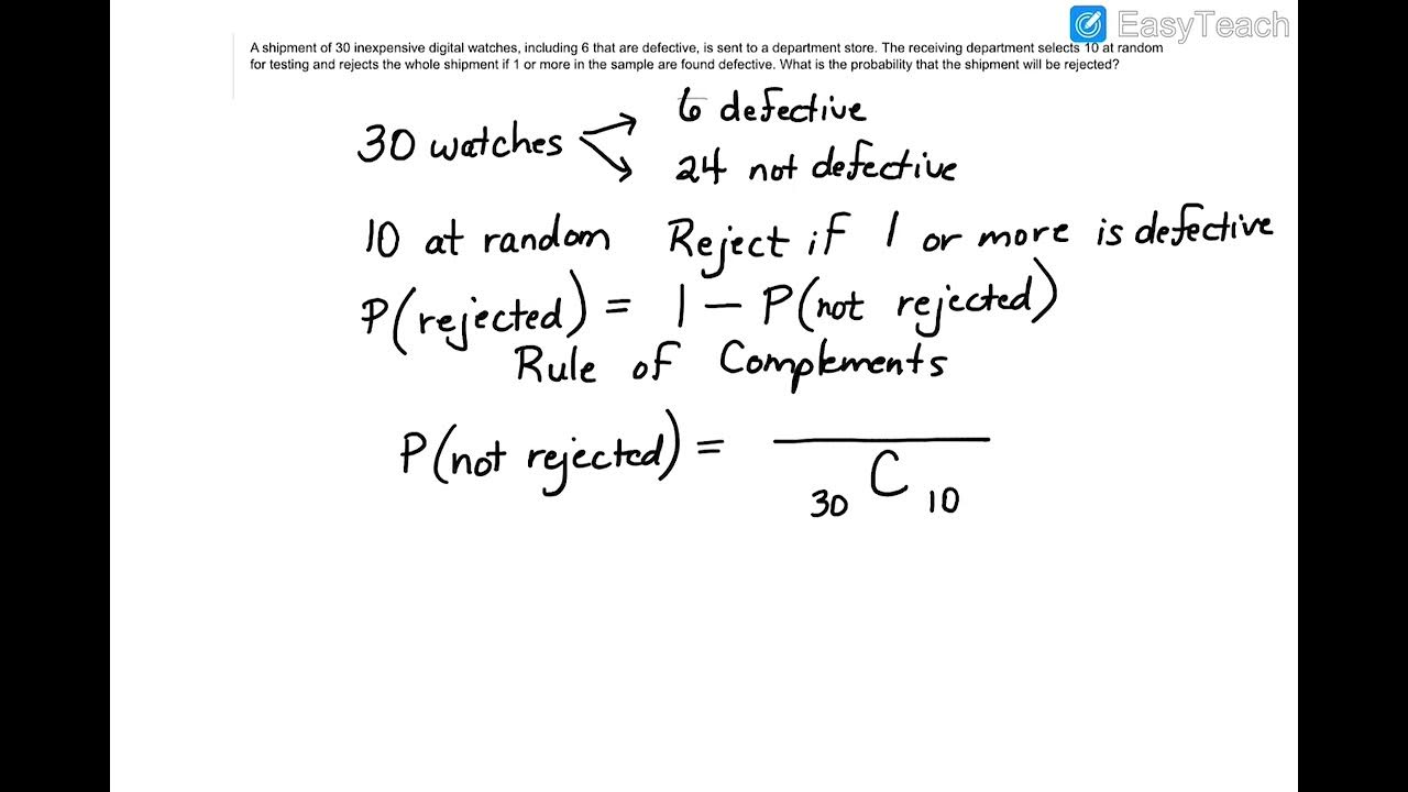 Probability with Rule of Complements and Combinations - YouTube
