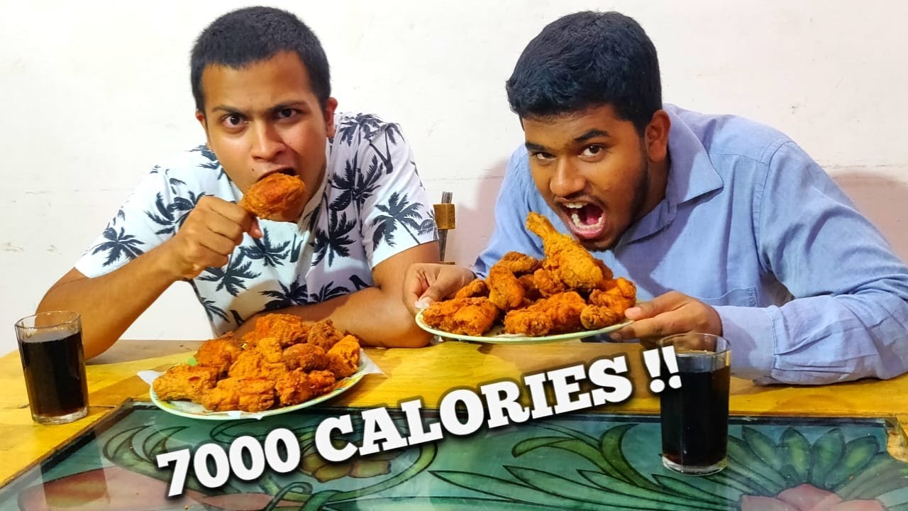 CRISPY FRIED CHICKEN CHALLENGE | FOOD CHALLENGE | 7000 CALORIES ...