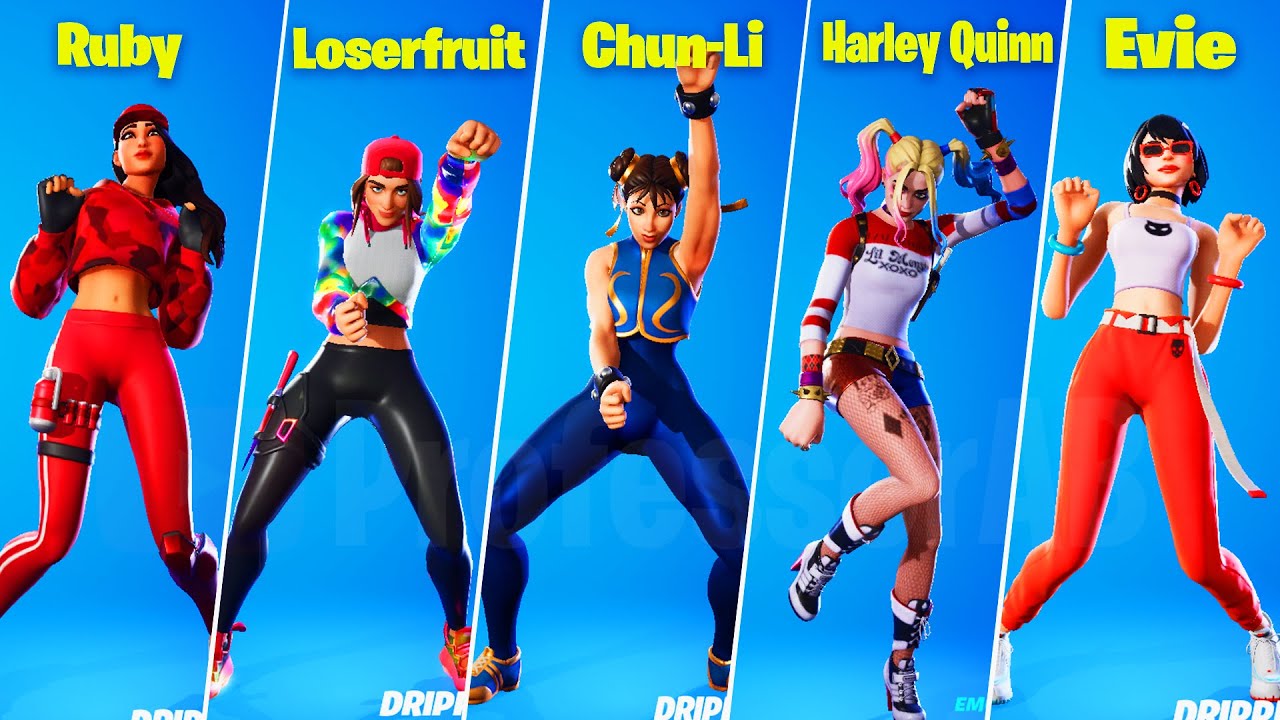 NEW Fortnite Drippin' Flavor Emote With All Famous Thicc Girl Skins 🍑 ...