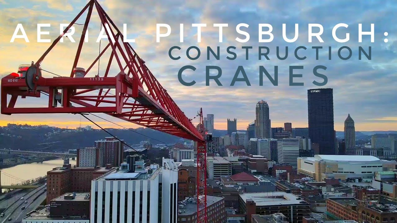 AERIAL PITTSBURGH: Tower Crane Construction at UPMC Mercy - YouTube