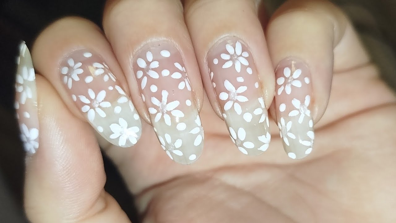 Negative-Space Floral Nail Art Tutorial | Rose Pearl - YouTube