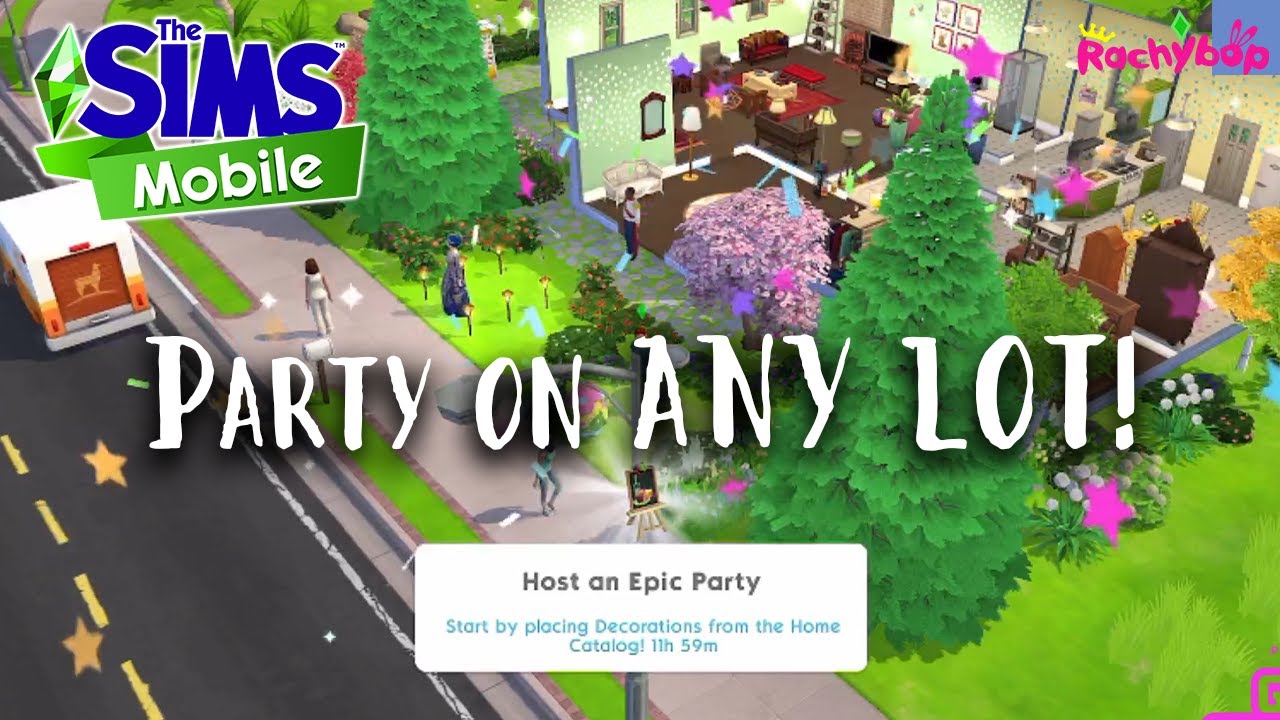 How to PARTY AT ANY LOT on The Sims Mobile - YouTube