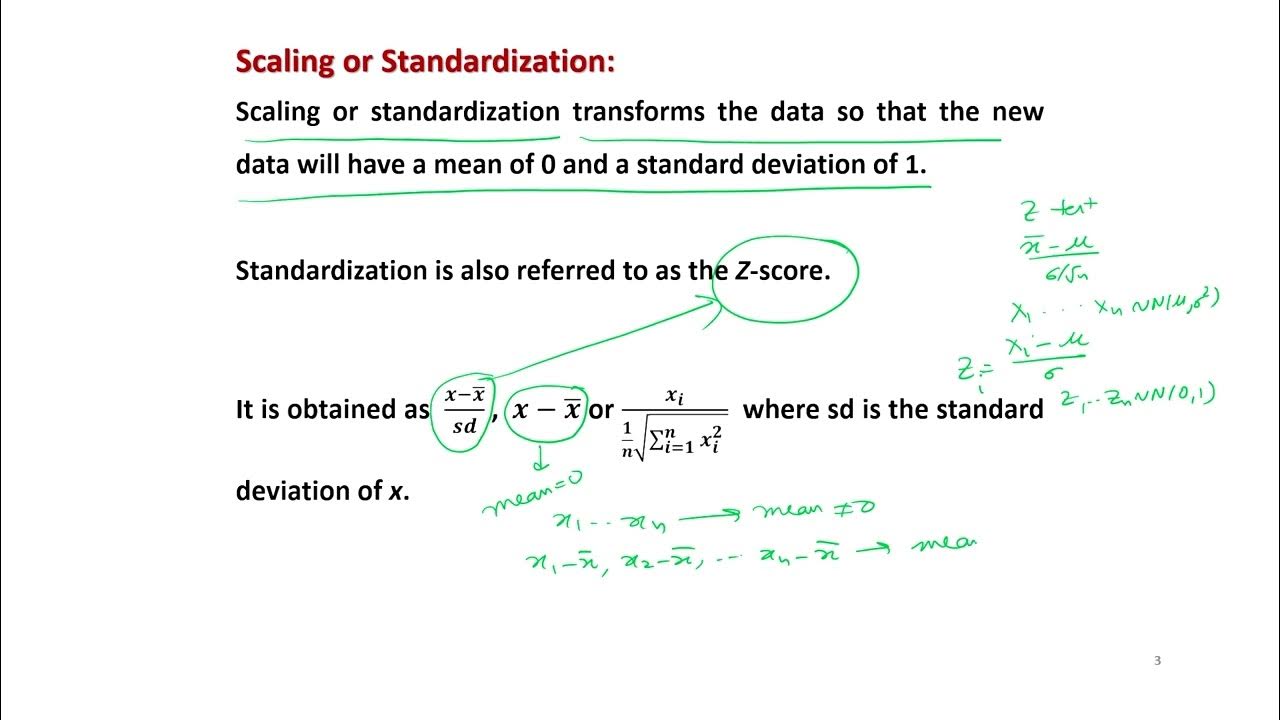 Lecture 36 : Scaling of Data: Centering , Scaling and Z Scores - YouTube