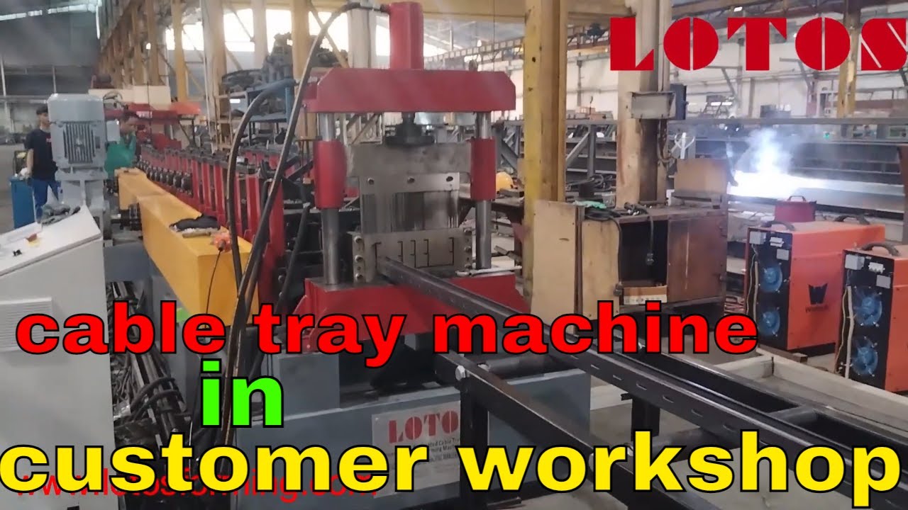 cable tray machine in customer workshop - YouTube