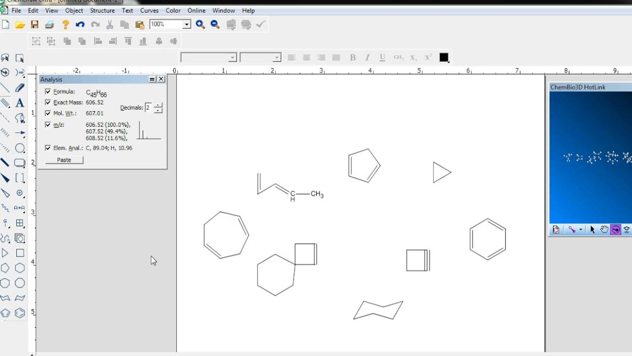 How to draw simple structures by chemdraw? - YouTube