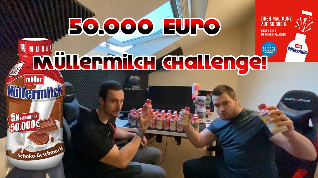 Die Müllermilch Muh Challenge | Gewinnen wir die 50000 € ? - YouTube