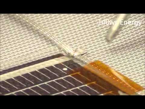Solar Cells - Copper Ribbon to Terminal and Braided Copper Wire - YouTube