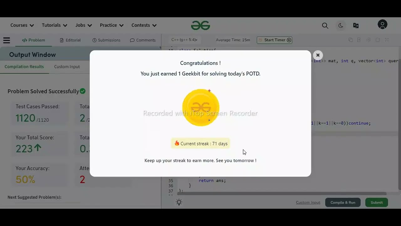 GFG POTD 06/11/2023 #geeksforgeeks #potd - YouTube