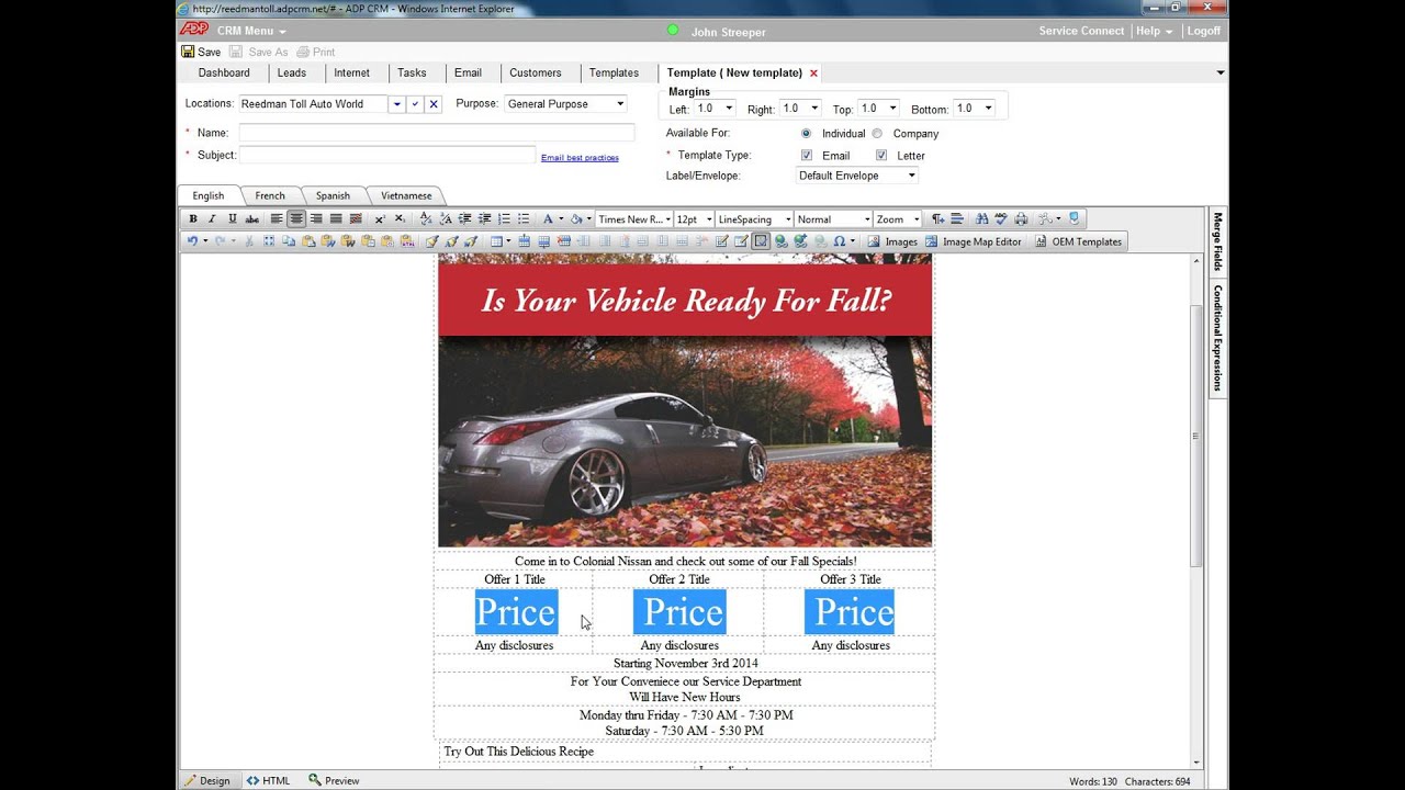 Create ADP Email Template with Tables - YouTube