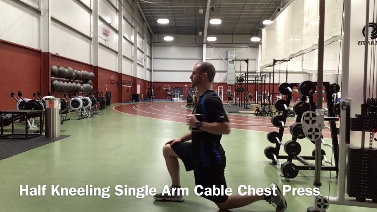 Half Kneeling Single Arm Cable Chest Press - YouTube