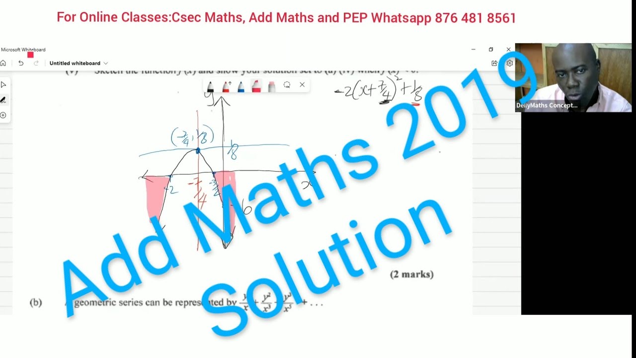 Csec (CXC) Add Maths May 2019 Paper 2 Q2 #csec #cxc #mathematics #maths ...