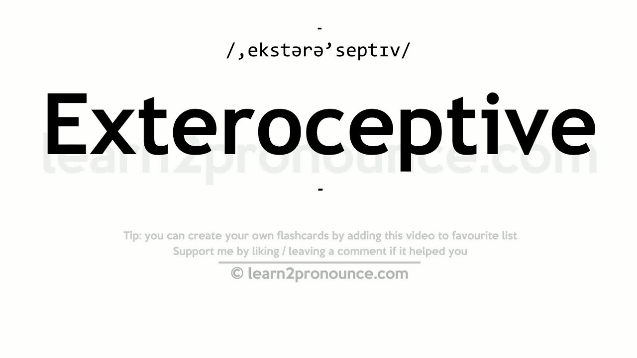 Pronunciation of Exteroceptive | Definition of Exteroceptive - YouTube