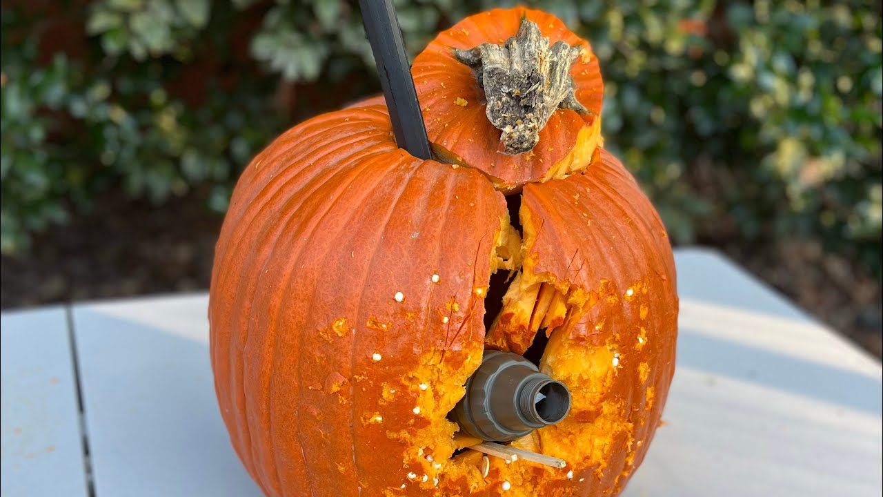 Destroying A Pumpkin With AIRSOFT GRENADES (Smoke Grenade, Thunder B ...