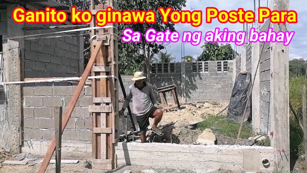 Paano gumawa ng Poste para sa gate - YouTube