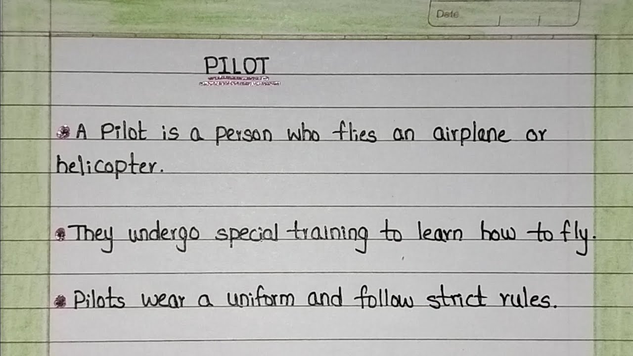Pilot Essay In English|10 Lines On Pilot|Pilot Essay In English 10 ...