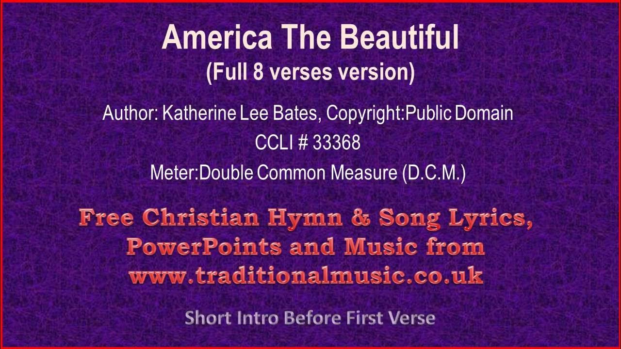 America The Beautiful(with full 8 verses) - Lyrics & Orchestral Music ...