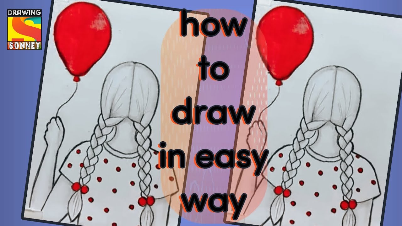 Easy drawing A cute girl hair braid drawing / How to Draw A Girl /Easy ...