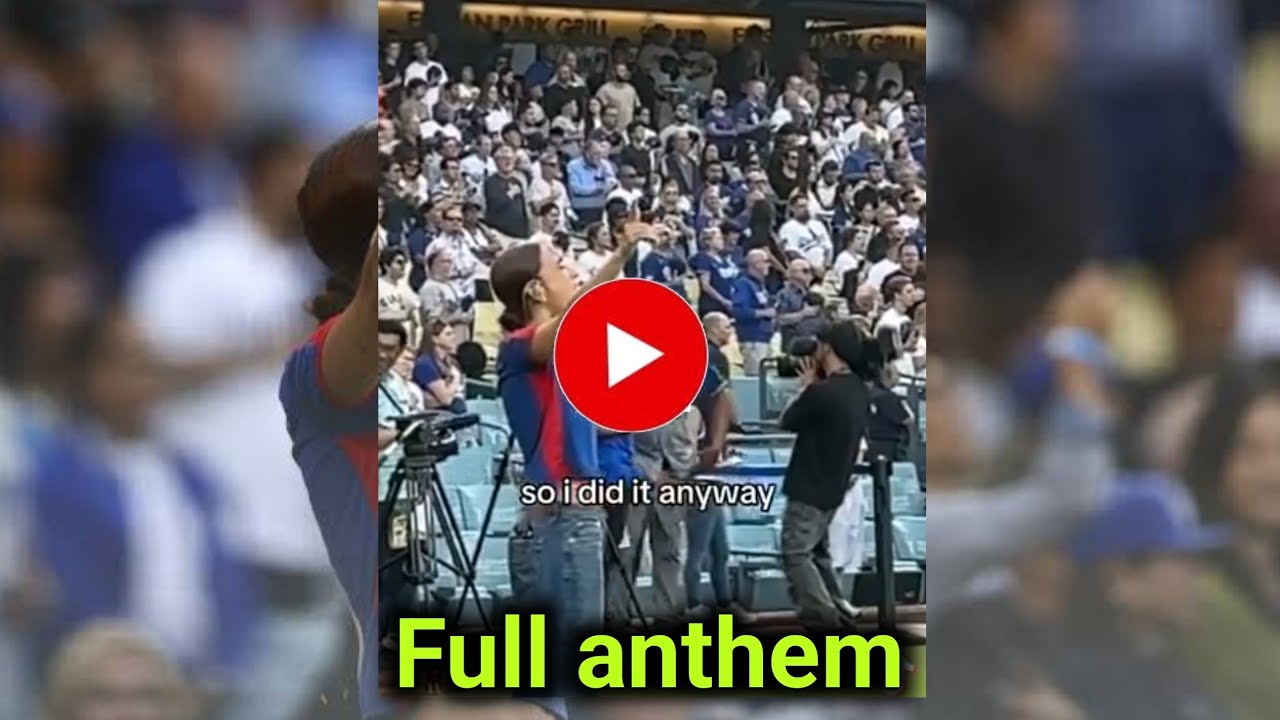 nezza sing us anthem in spanish dodger stadium | USA national anthem in ...