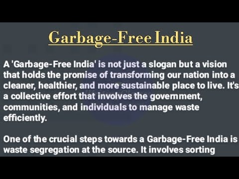 Essay on Garbage-Free India || Essay Writing || WritingClasses - YouTube