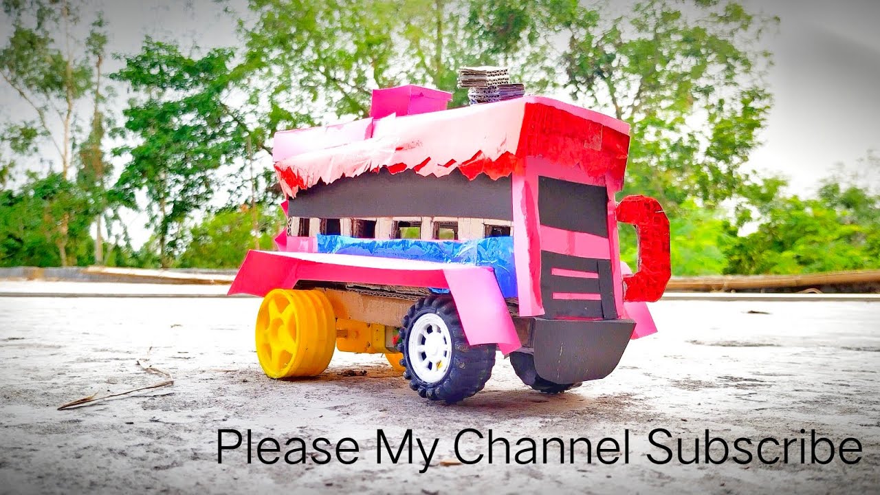 How to make a mini bus 🚃 4 amazon diy toys you can make home - Dc Motor ...
