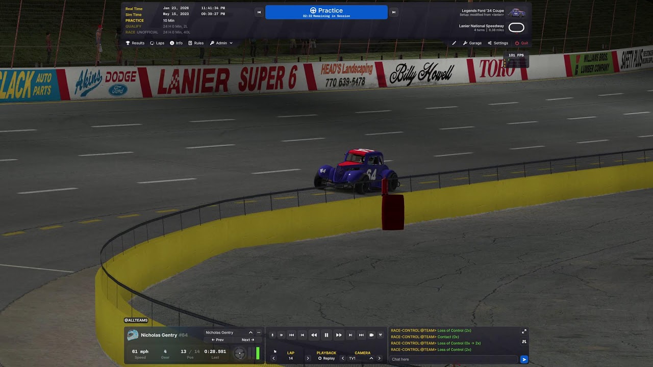 IRACING Street stock C1 Ai race Rookie testing on Langley short track ...