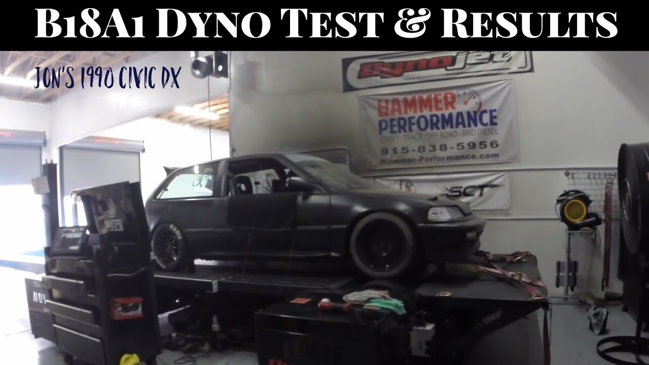 B18A1 Stock Engine Dyno Test - 1990 Civic EF - YouTube