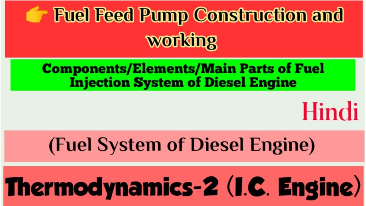 Fuel Feed Pump Construction working Components/Elements of Fuel ...