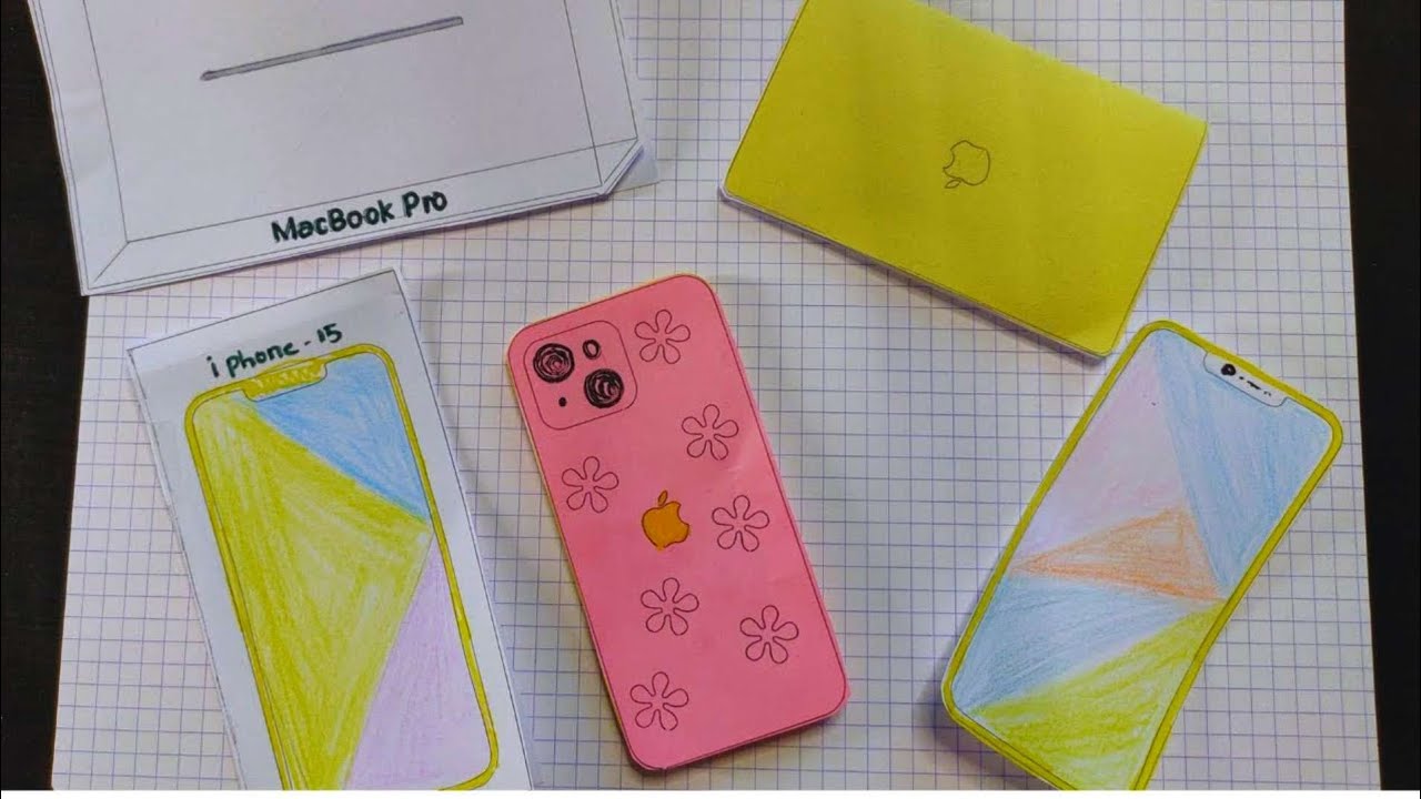 [💸paperdiy💸] Making Paper Iphone 15 & Macbook tutorial ASMR 💻 종이 아이폰 ...