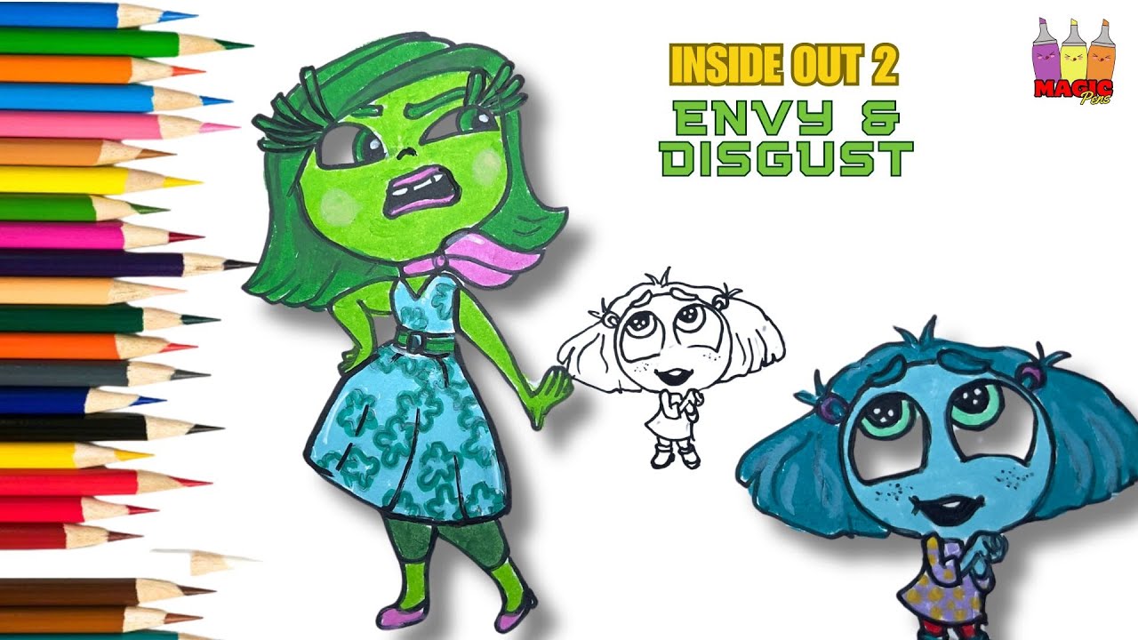 How to Draw EnVy and Disgust | Cute Drawing - YouTube