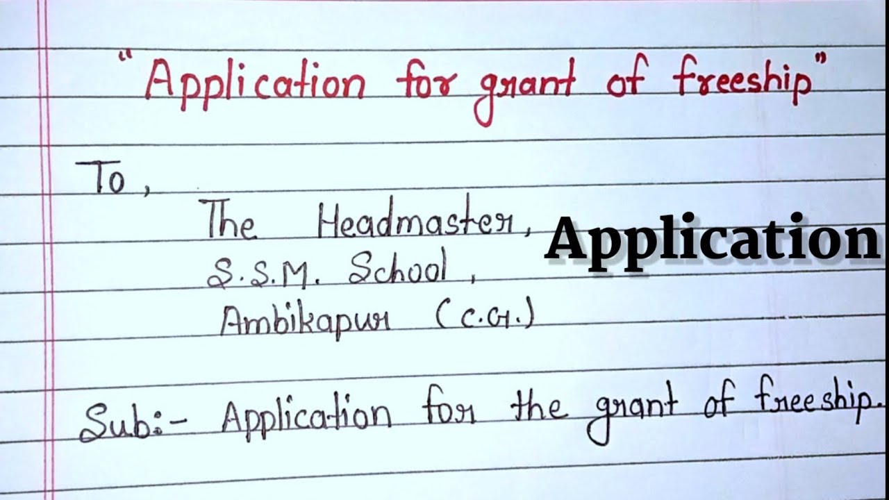 Application | Application for Grant of Freeship 2022 | #application # ...